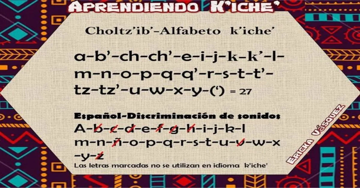 Palabras en idioma k’iche’ de Guatemala